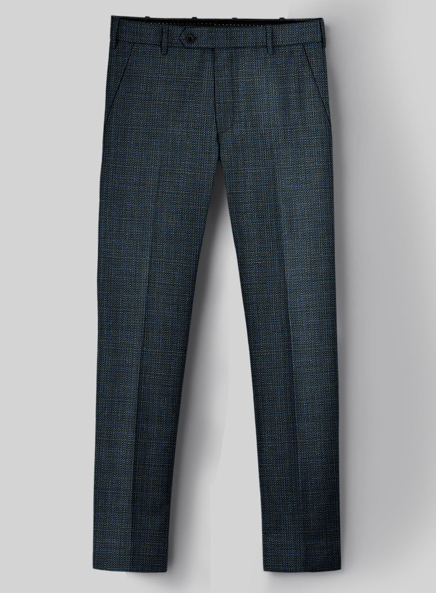 London Loom Teal Blue Ilaria Wool Silk Linen Pants – StudioSuits