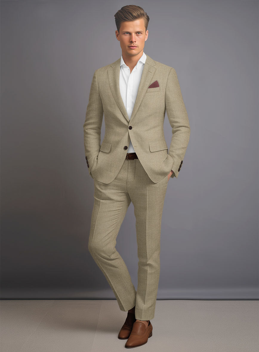 Maple Khaki Pure Linen Suit – StudioSuits
