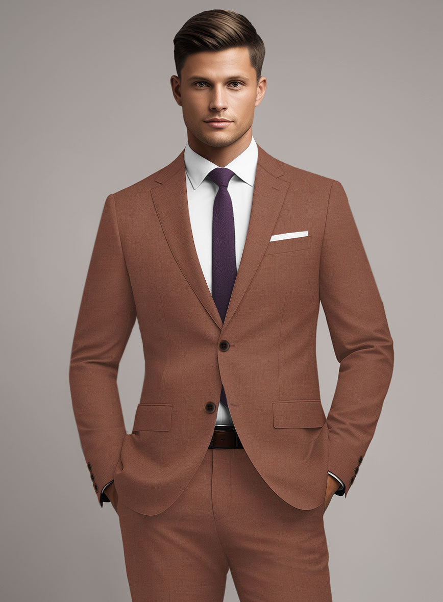 Marco Stretch Chestnut Wool Suit – StudioSuits