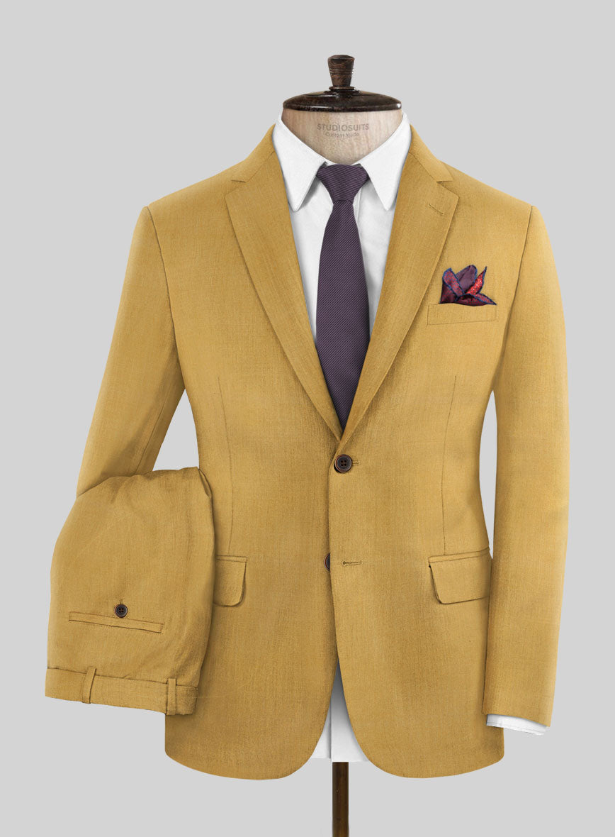 Marco Stretch Mustard Wool Suit – StudioSuits