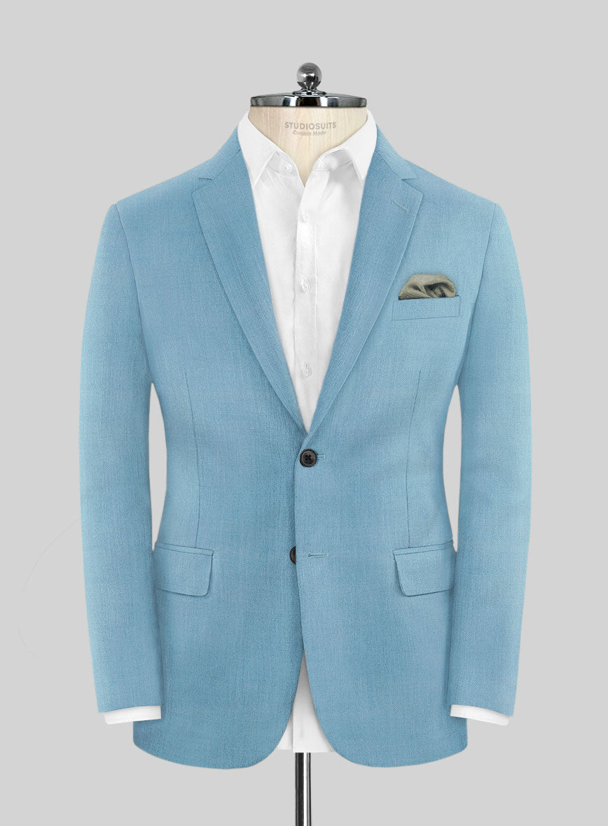 Marco Stretch Pastel Blue Wool Jacket – StudioSuits