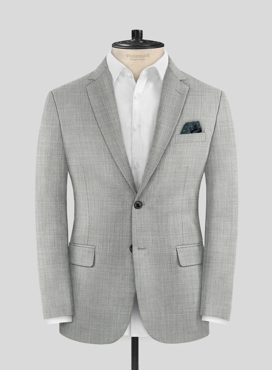 Marco Stretch Worsted Light Gray Wool Jacket – StudioSuits