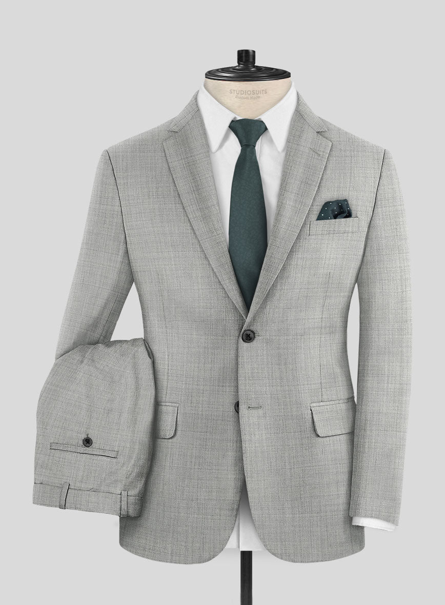Marco Stretch Worsted Light Gray Wool Suit – StudioSuits