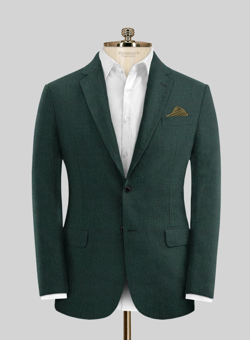 Martini Green Pure Linen Jacket – StudioSuits