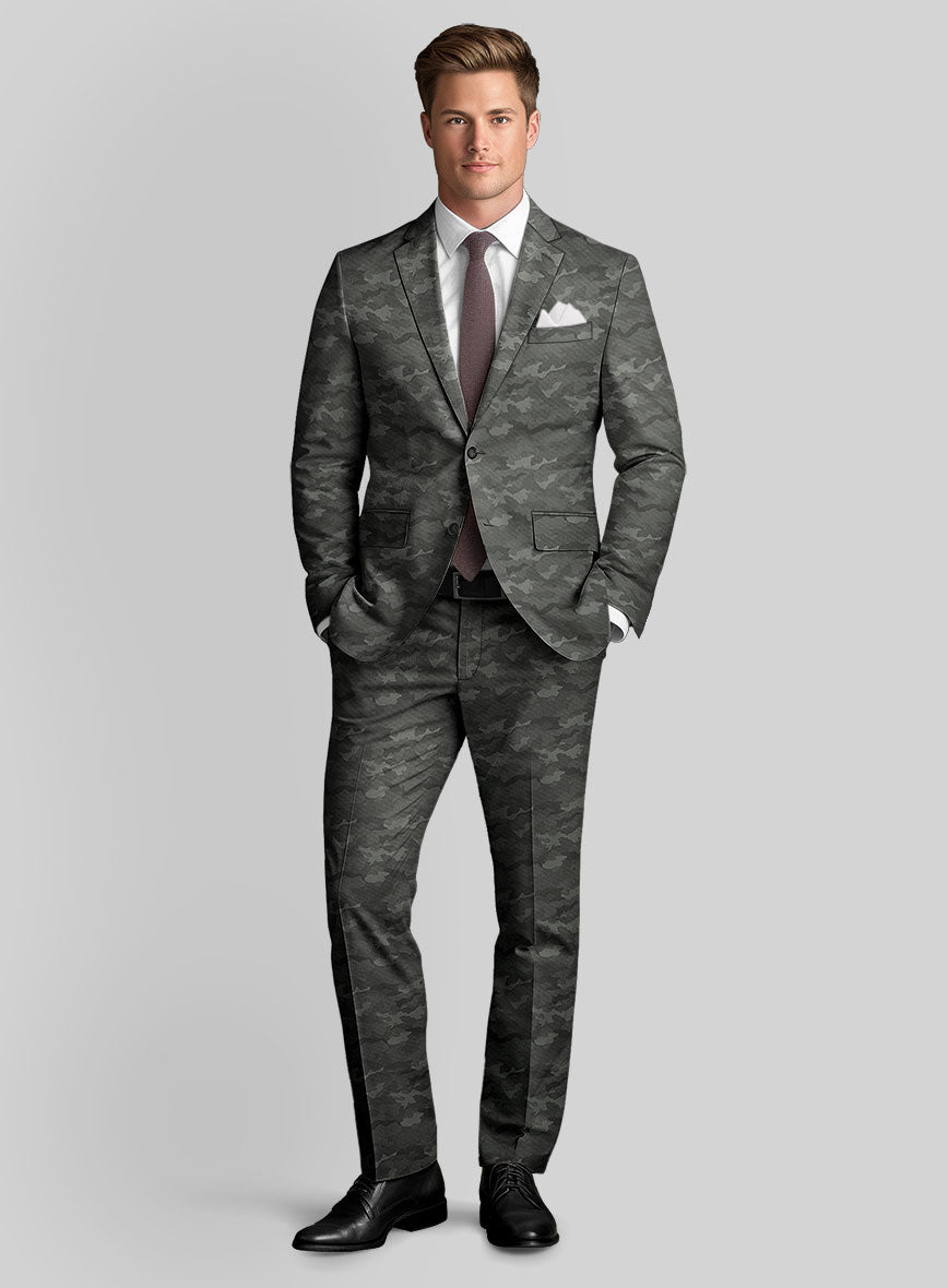 Modern Gray Camo Suit – StudioSuits
