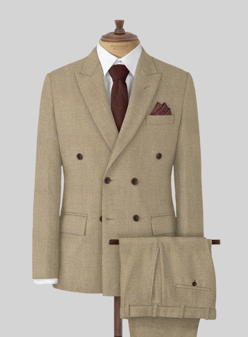 Naples Barista Beige Tweed Double Breasted Suit – StudioSuits