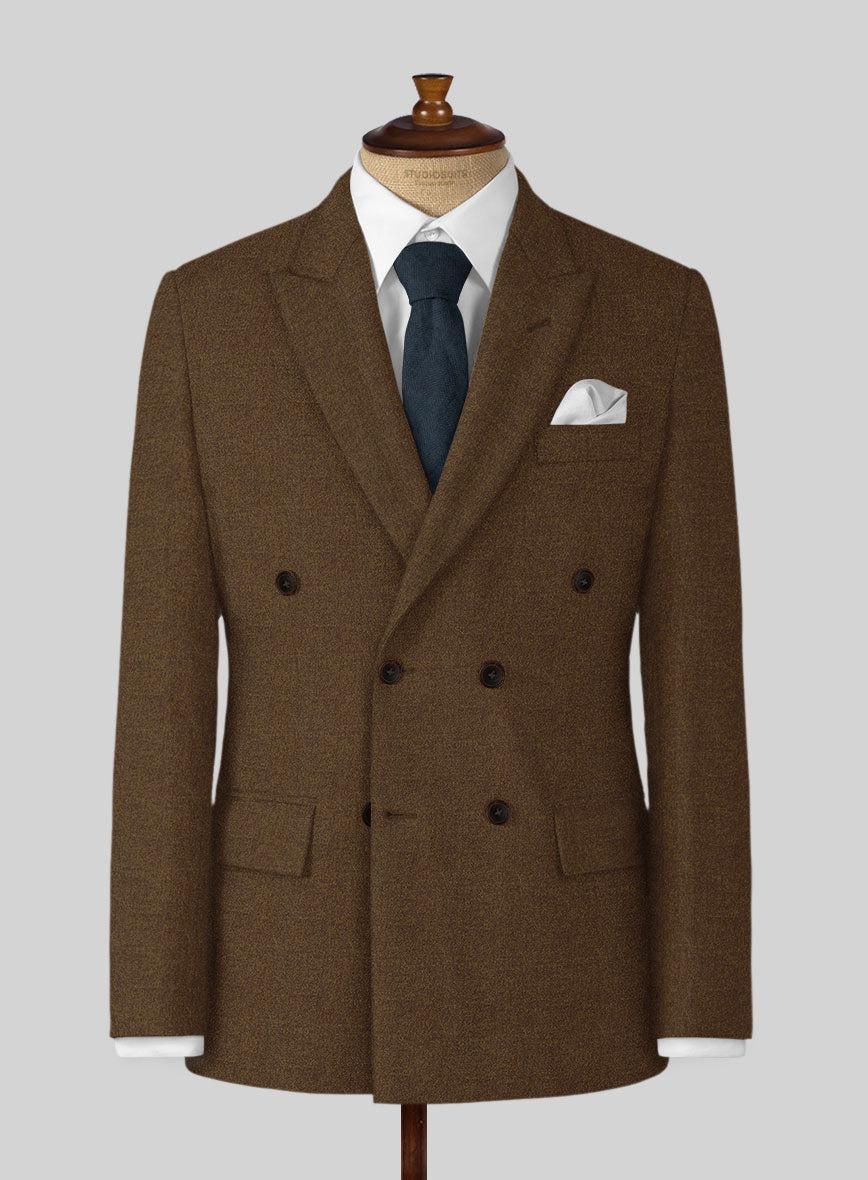 Naples Caffe Brown Tweed Double Breasted Jacket – StudioSuits