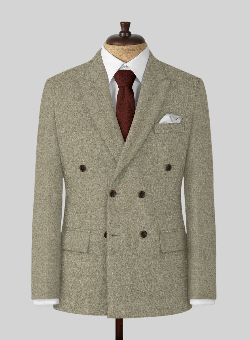 Naples Greige Tweed Double Breasted Jacket – StudioSuits