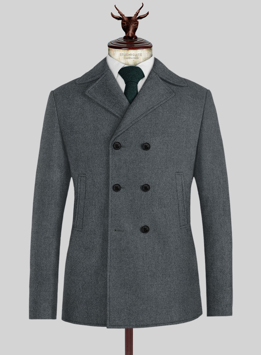 Naples Gray Tweed Pea Coat – StudioSuits