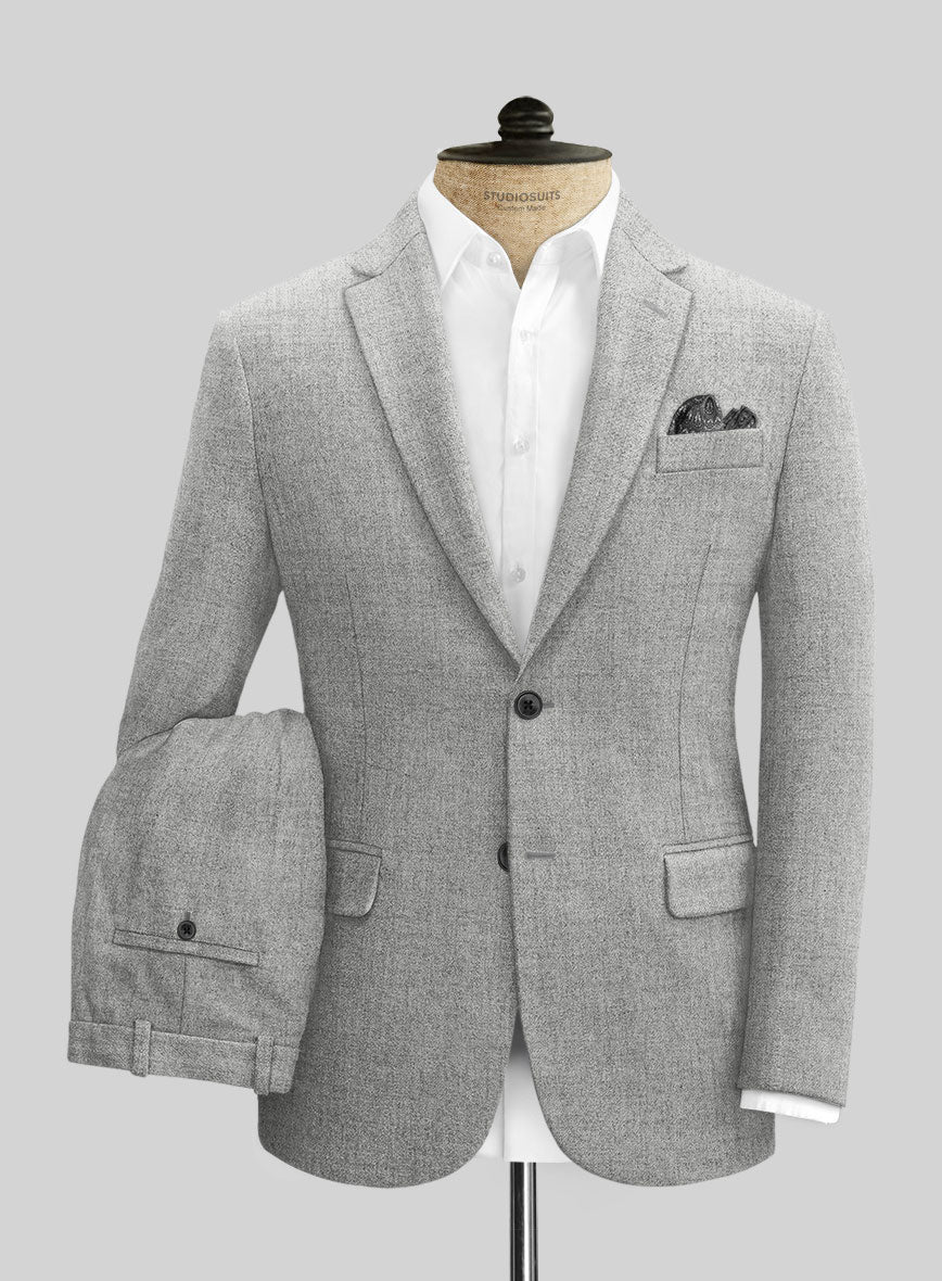 Naples Light Gray Tweed Suit – StudioSuits