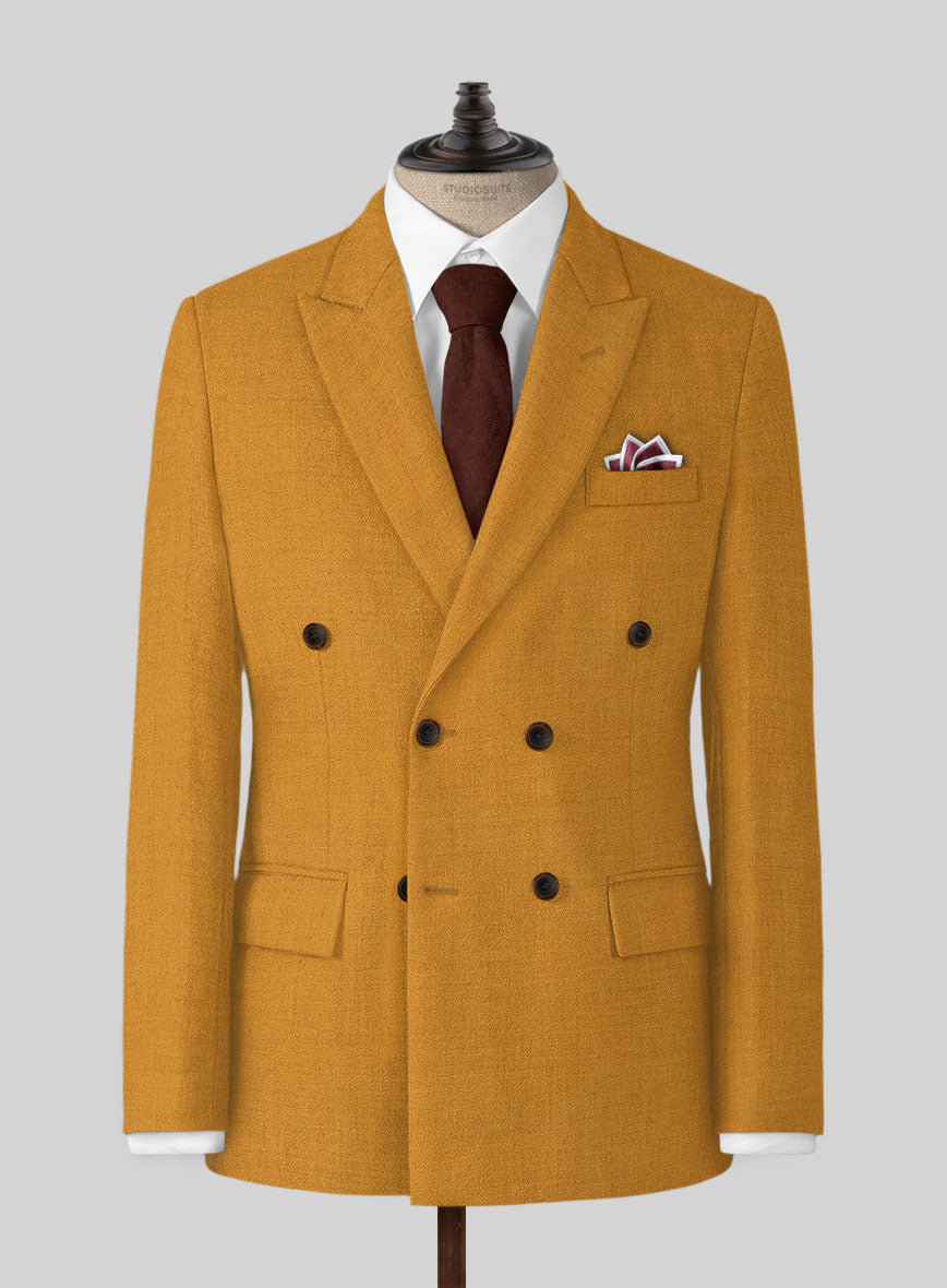 Naples Mimosa Yellow Tweed Double Breasted Jacket – StudioSuits