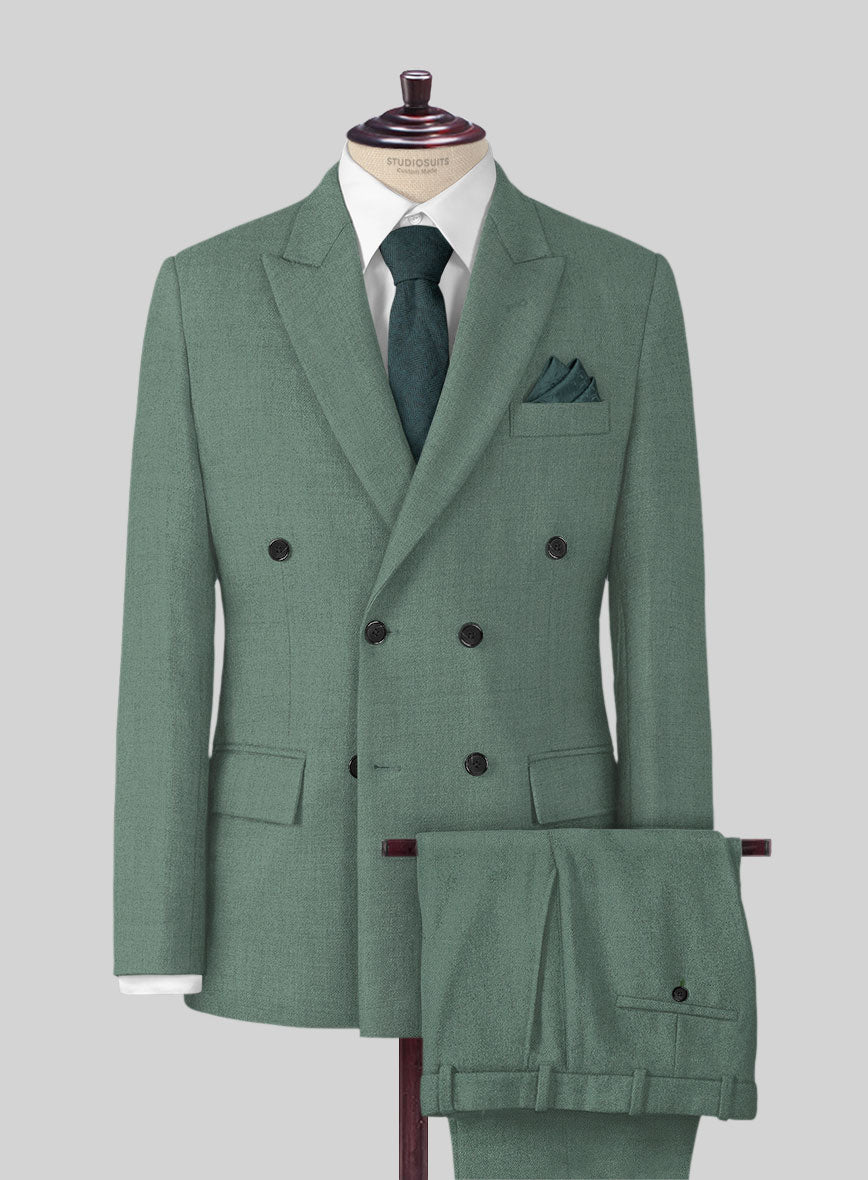 Naples Muted Green Tweed Double Breasted Suit – StudioSuits