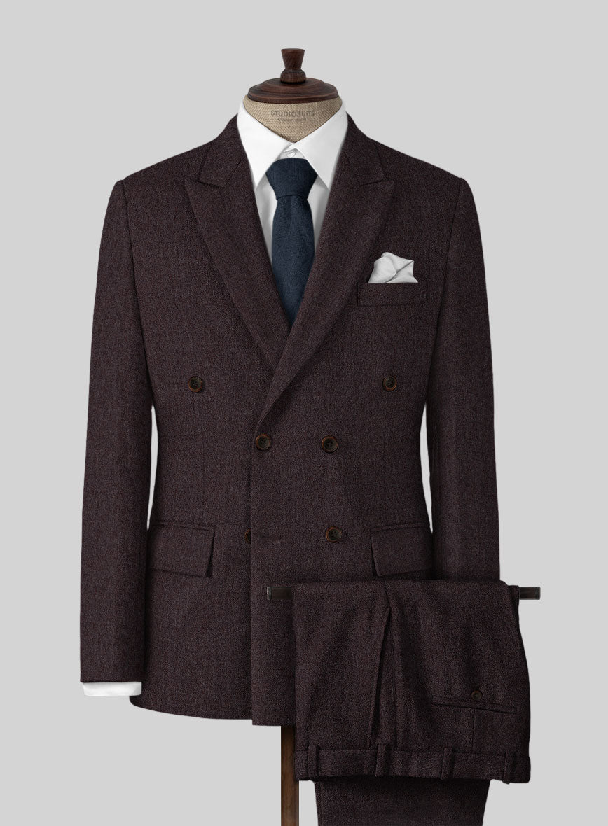 Naples Opera Wine Tweed Double Breasted Suit – StudioSuits