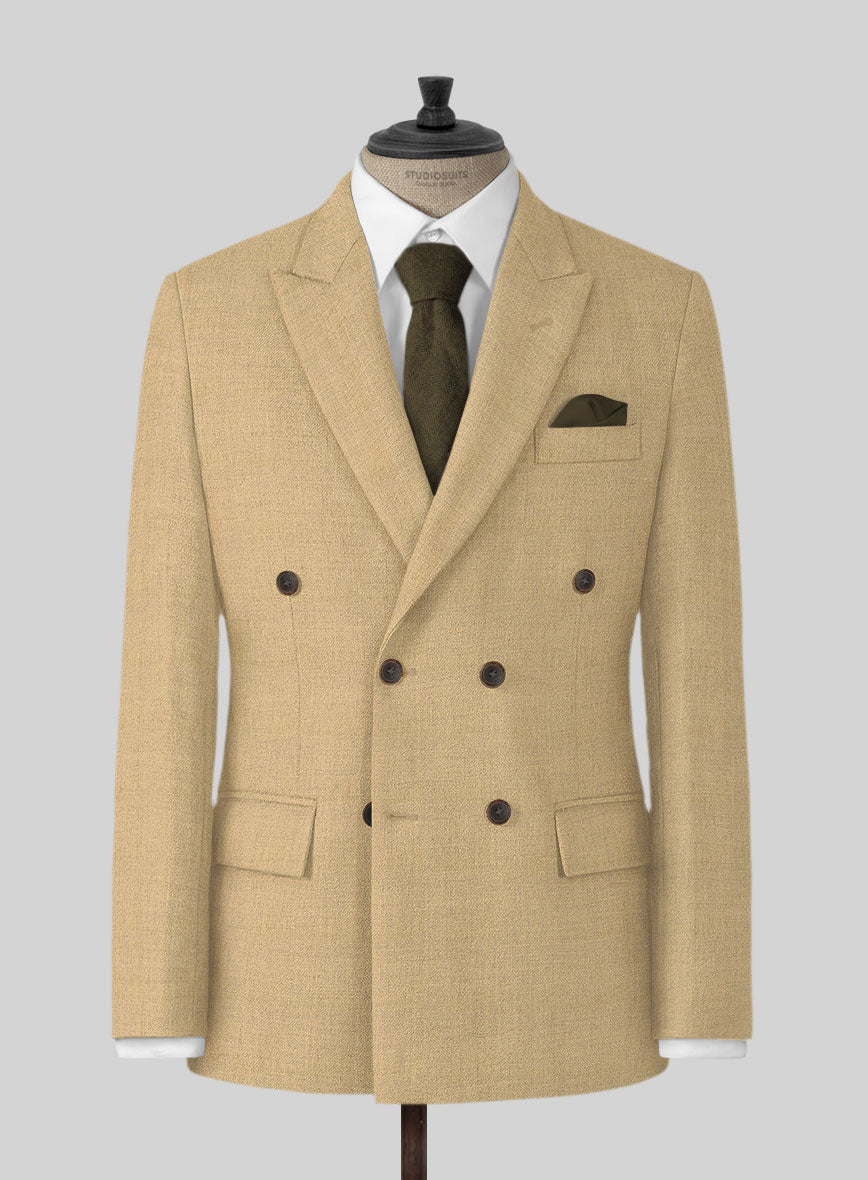 Naples Sahara Beige Tweed Double Breasted Jacket – StudioSuits