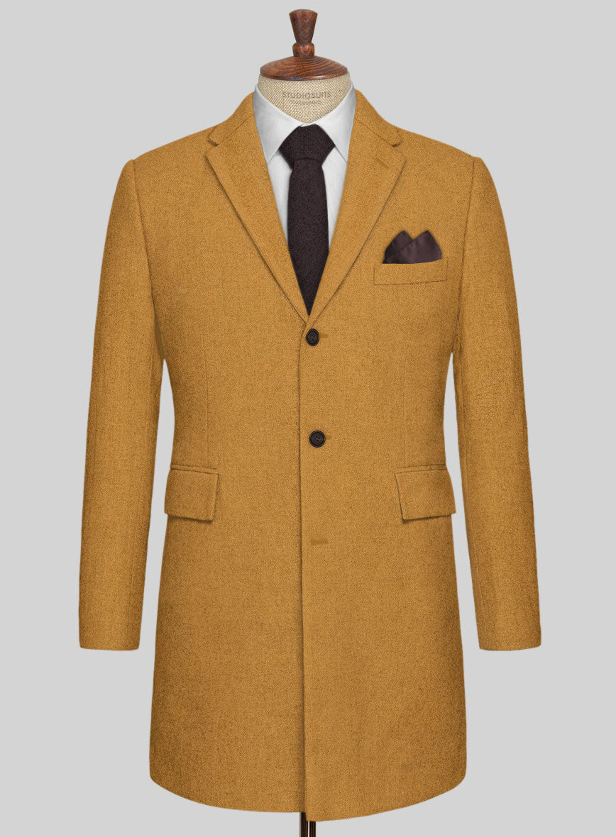 Naples Yellow Tweed Overcoat – StudioSuits