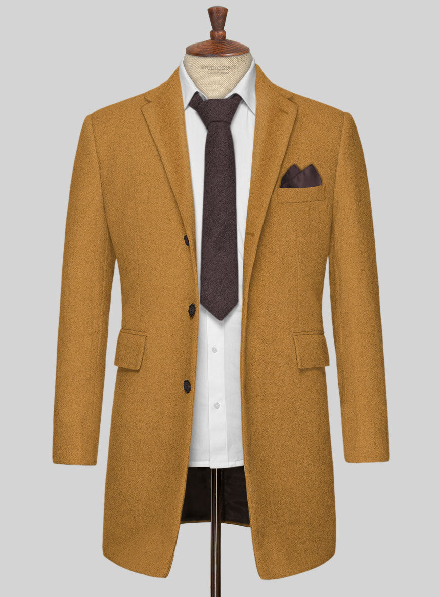 Naples Yellow Tweed Overcoat – StudioSuits