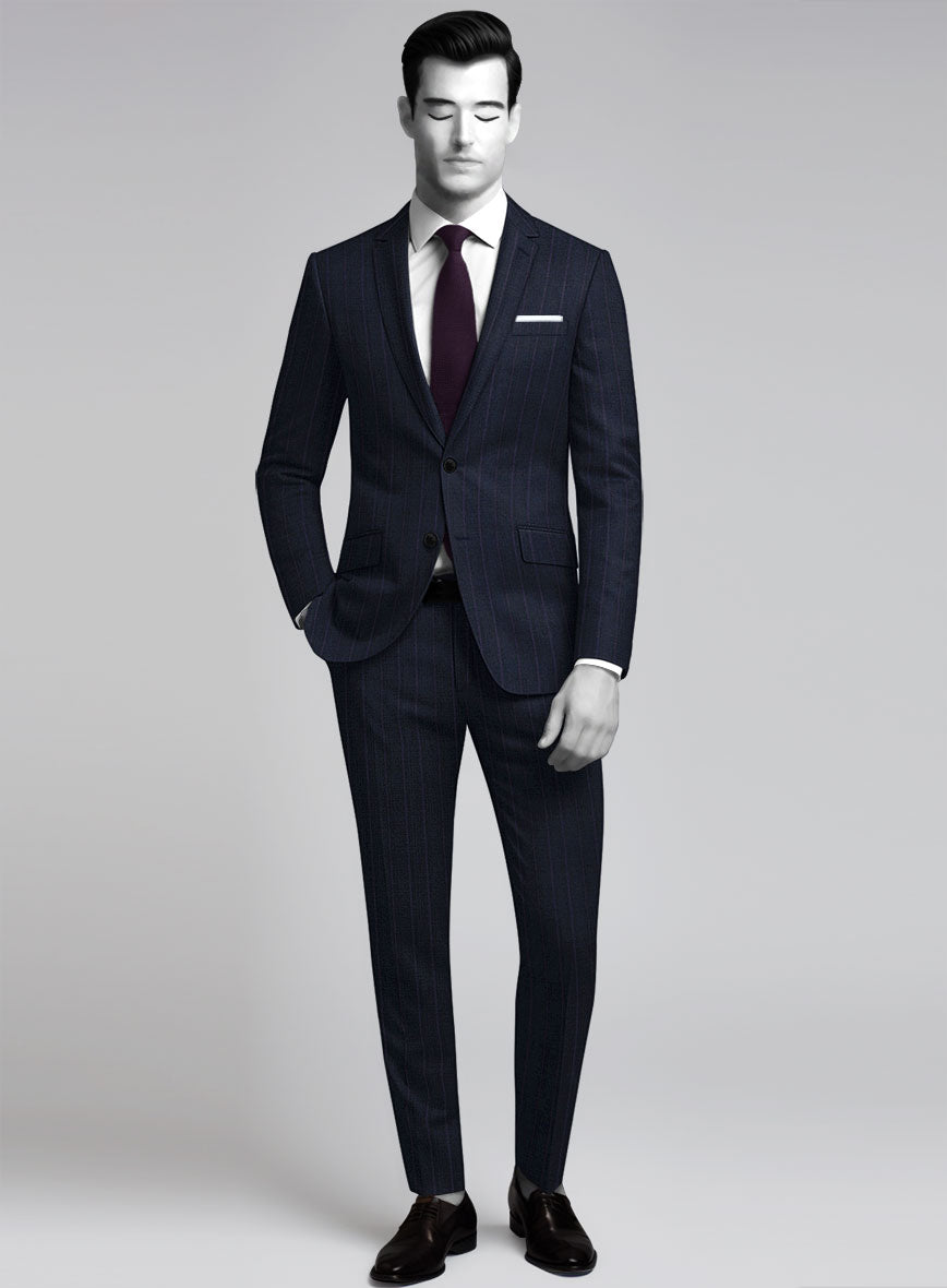 Napolean Gavino Stripe Blue Wool Suit – StudioSuits
