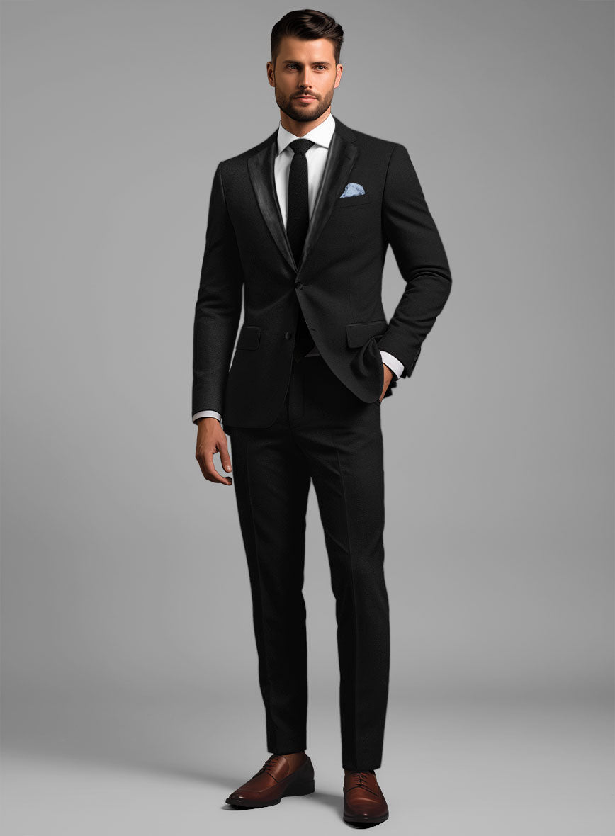 Napolean Black Wool Tuxedo Suit – StudioSuits
