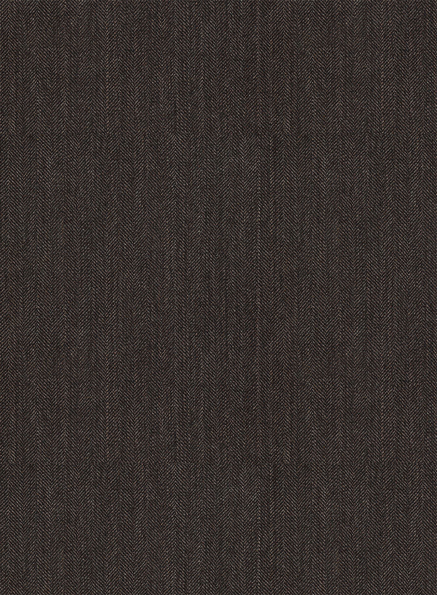 Napolean Dark Brown Herringbone Wool Suit – StudioSuits