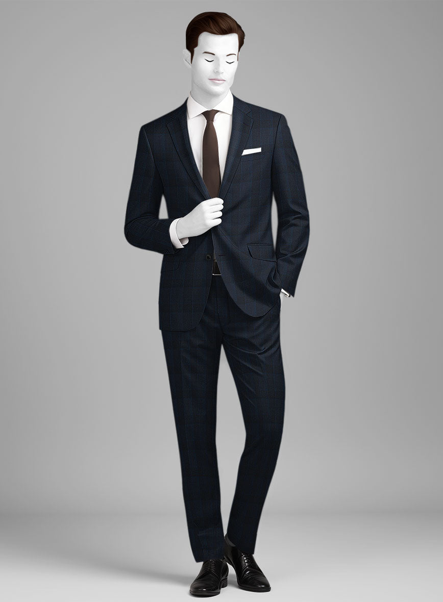 Napolean Devon Check Blue Wool Suit – StudioSuits