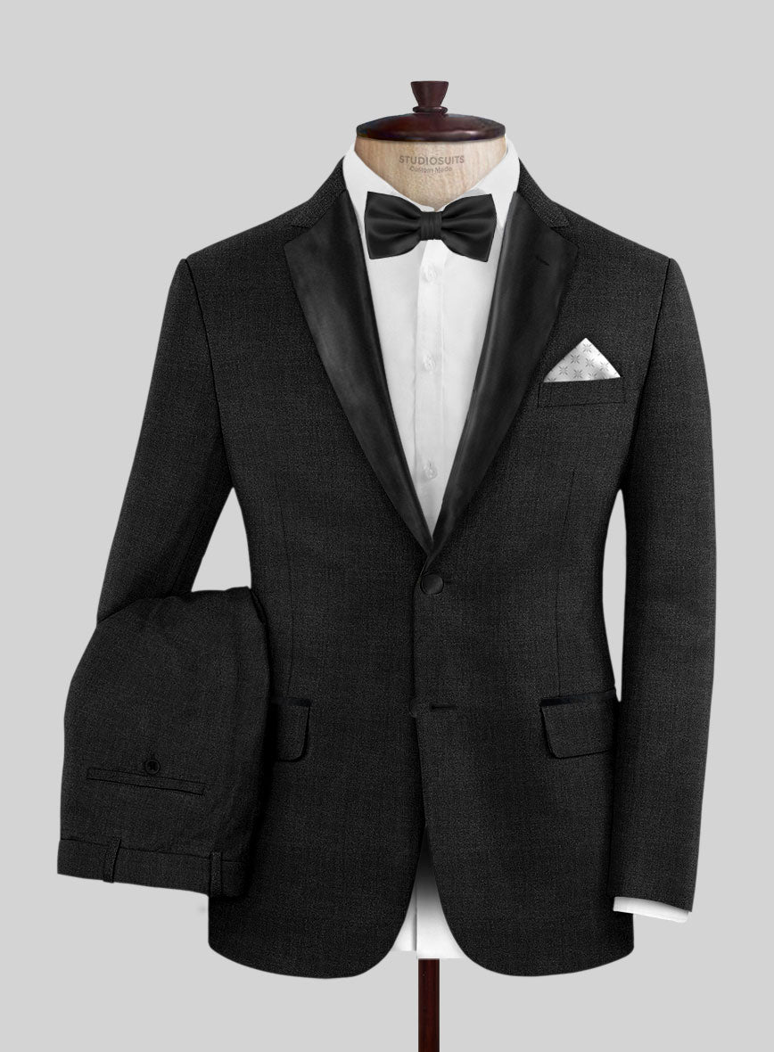 Napolean Stone Black Wool Tuxedo Suit – StudioSuits