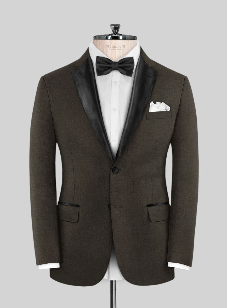 Napolean Stretch Dark Brown Wool Tuxedo Suit – StudioSuits