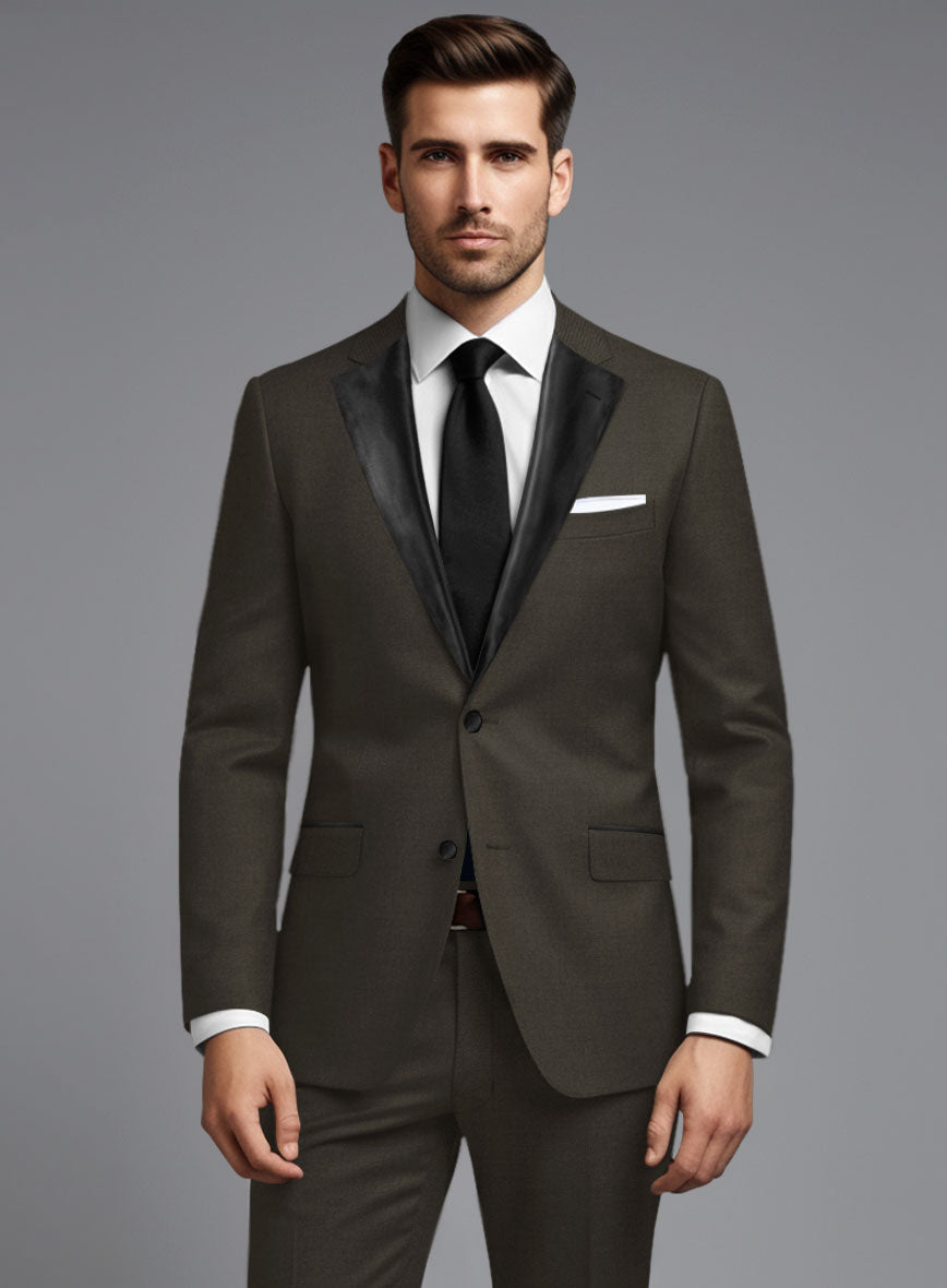 Napolean Stretch Dark Brown Wool Tuxedo Suit – StudioSuits