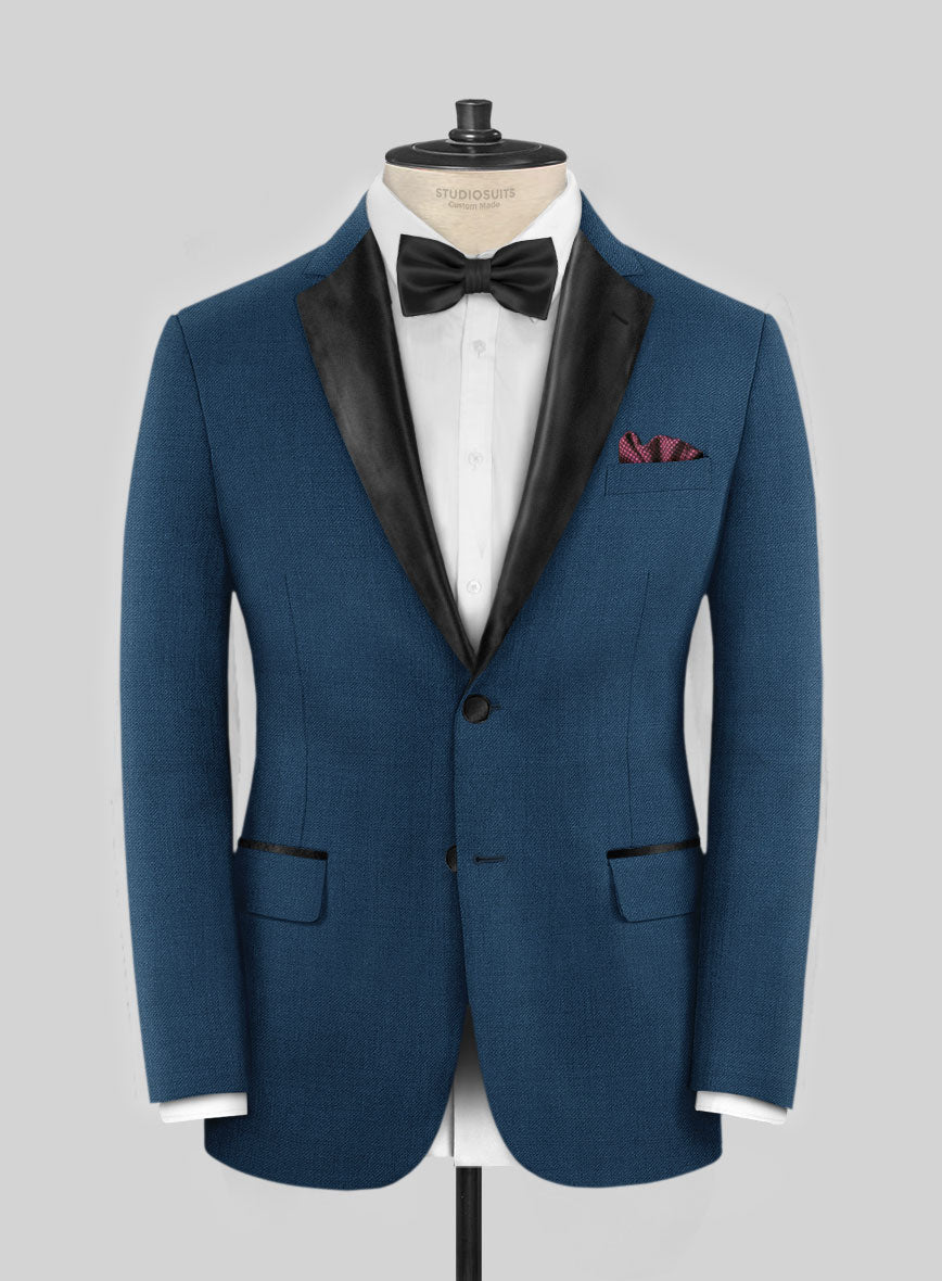 Napolean Stretch Powder Blue Wool Tuxedo Jacket – StudioSuits