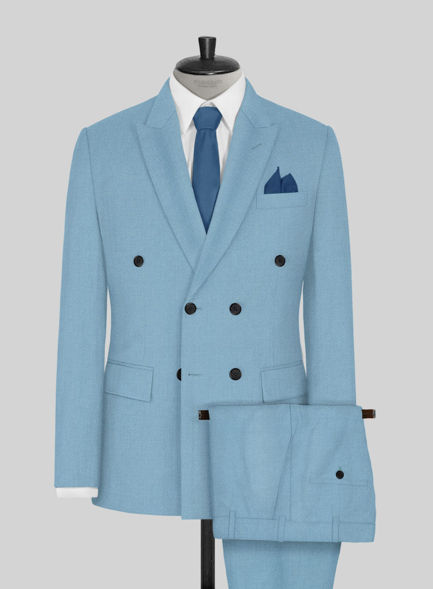 Napolean Taj Blue Wool Double Breasted Suit – StudioSuits