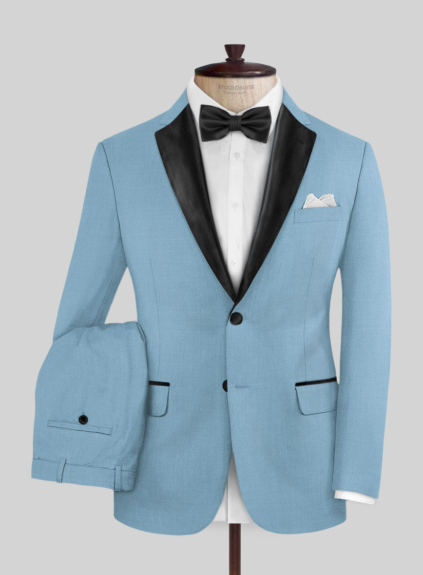 Napolean Taj Blue Wool Tuxedo Suit – StudioSuits