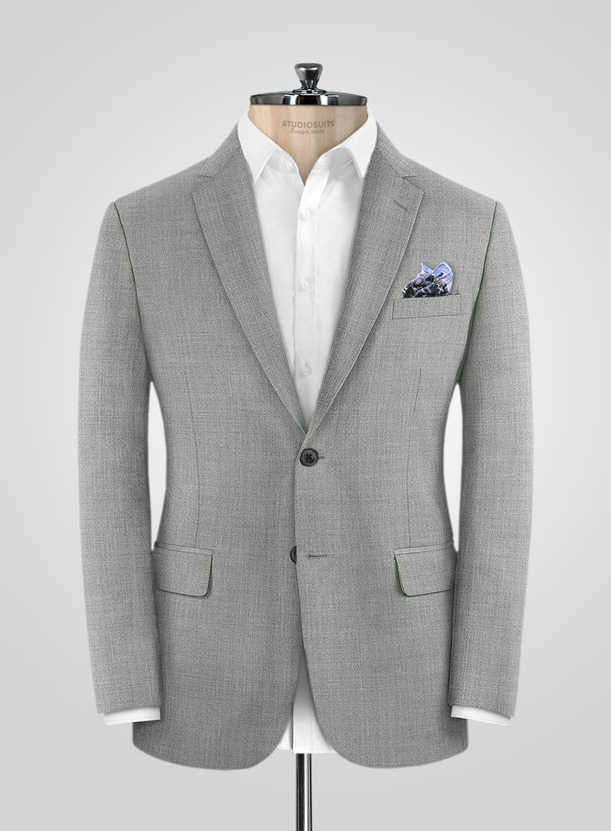 Napolean Worsted Light Gray Wool Suit – StudioSuits