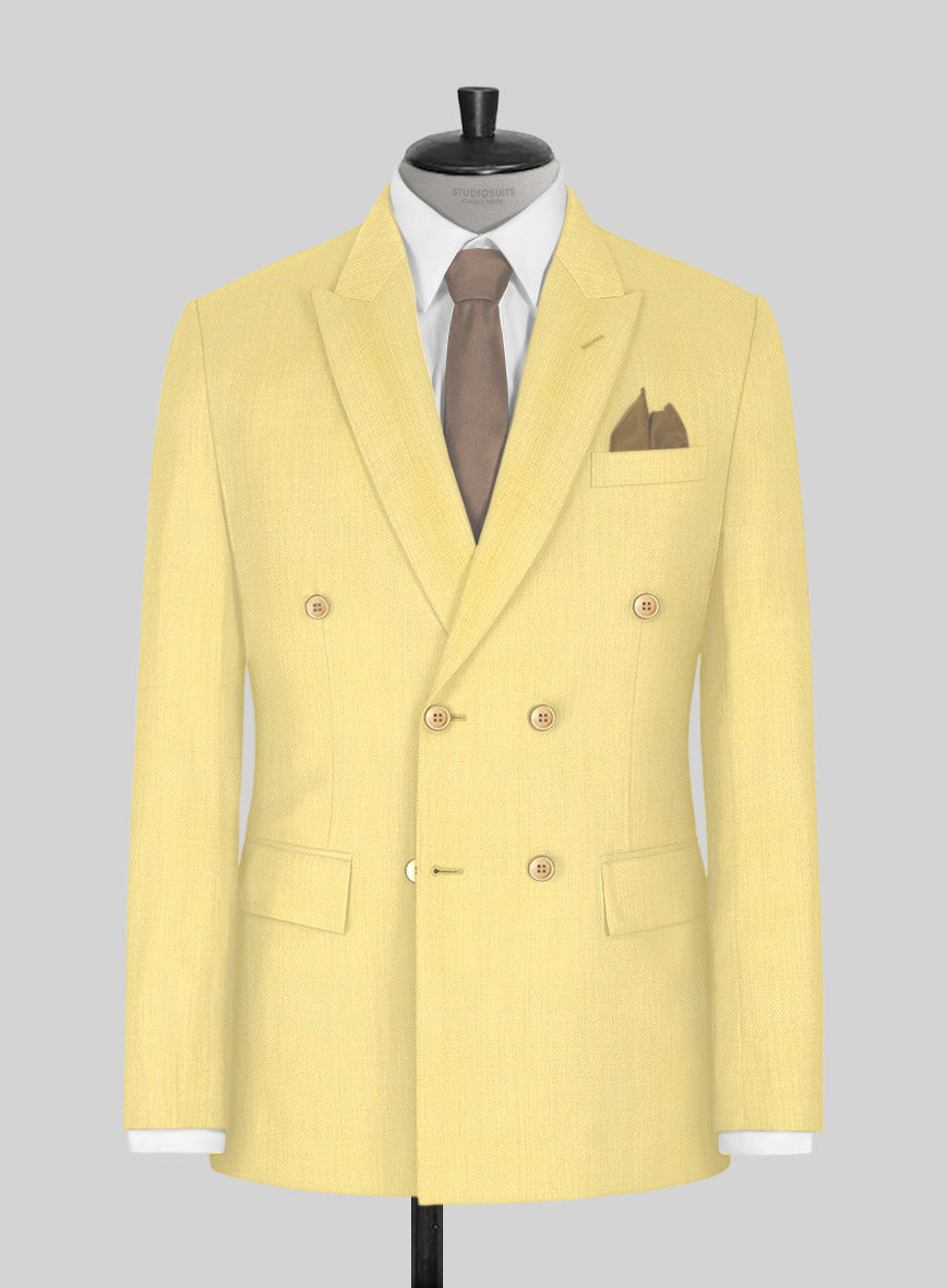 Napolean Yellow Wool Double Breasted Jacket – StudioSuits