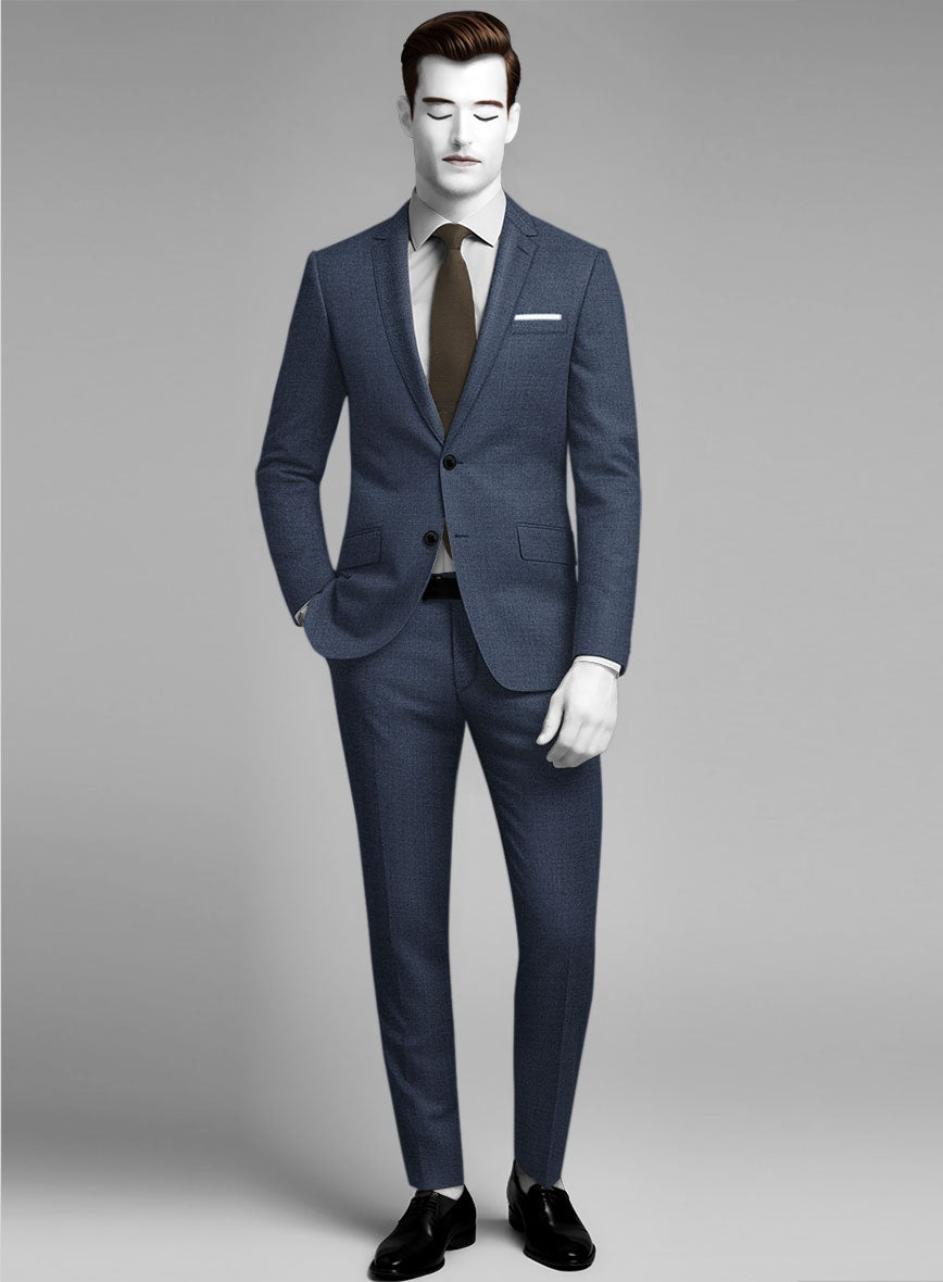Napolean Slate Blue Wool Suit – StudioSuits