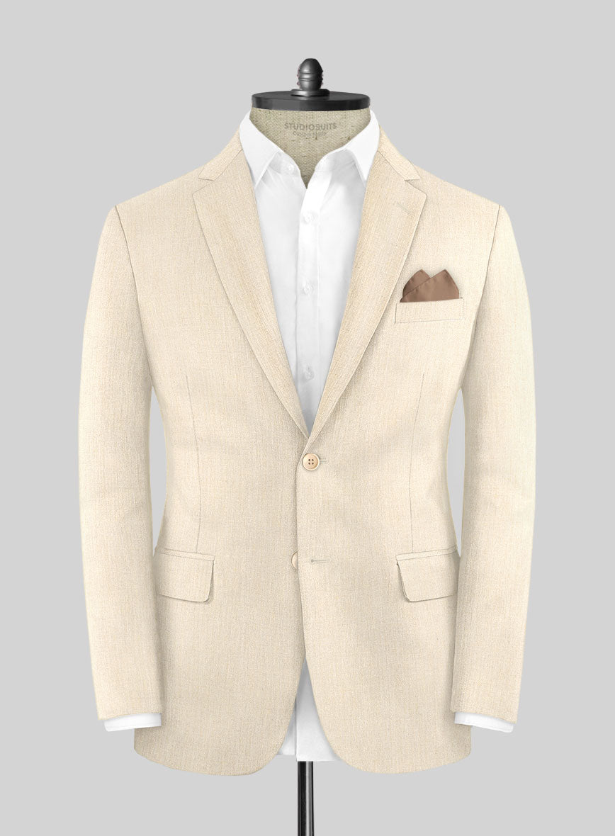 Noble Cream Wool Silk Linen Jacket – StudioSuits