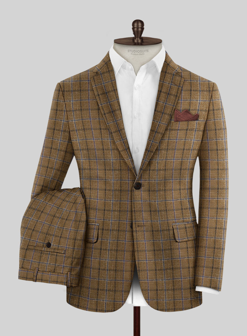 Noble Giancarlo Brown Wool Silk Linen Suit – StudioSuits