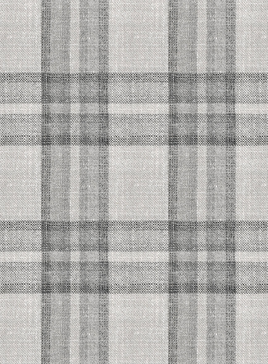 Noble Gray Check Wool Silk Linen Jacket – StudioSuits