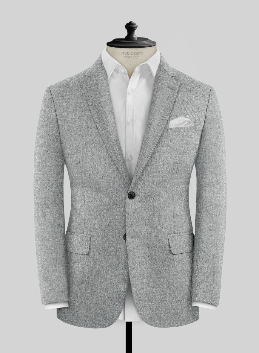 Noble Gray Wool Silk Linen Jacket – StudioSuits