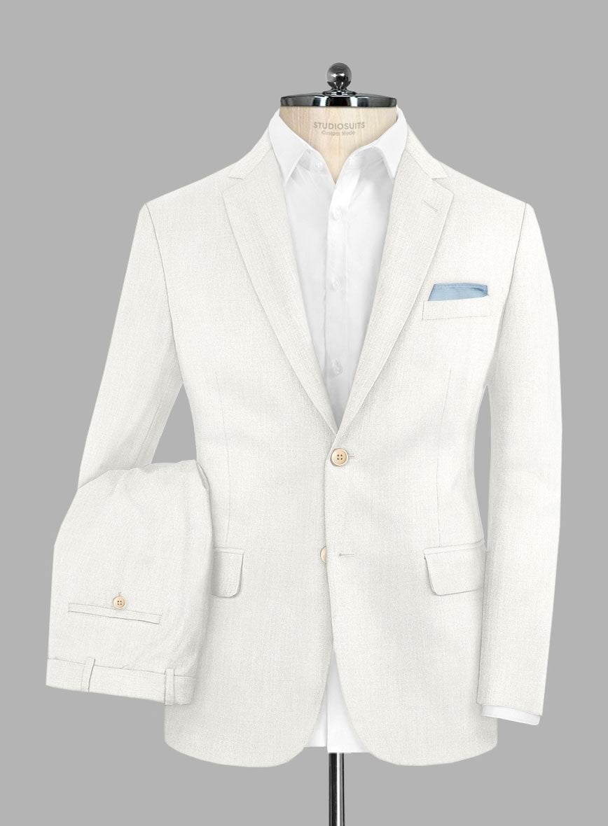 Noble Ivory Wool Silk Linen Suit – StudioSuits