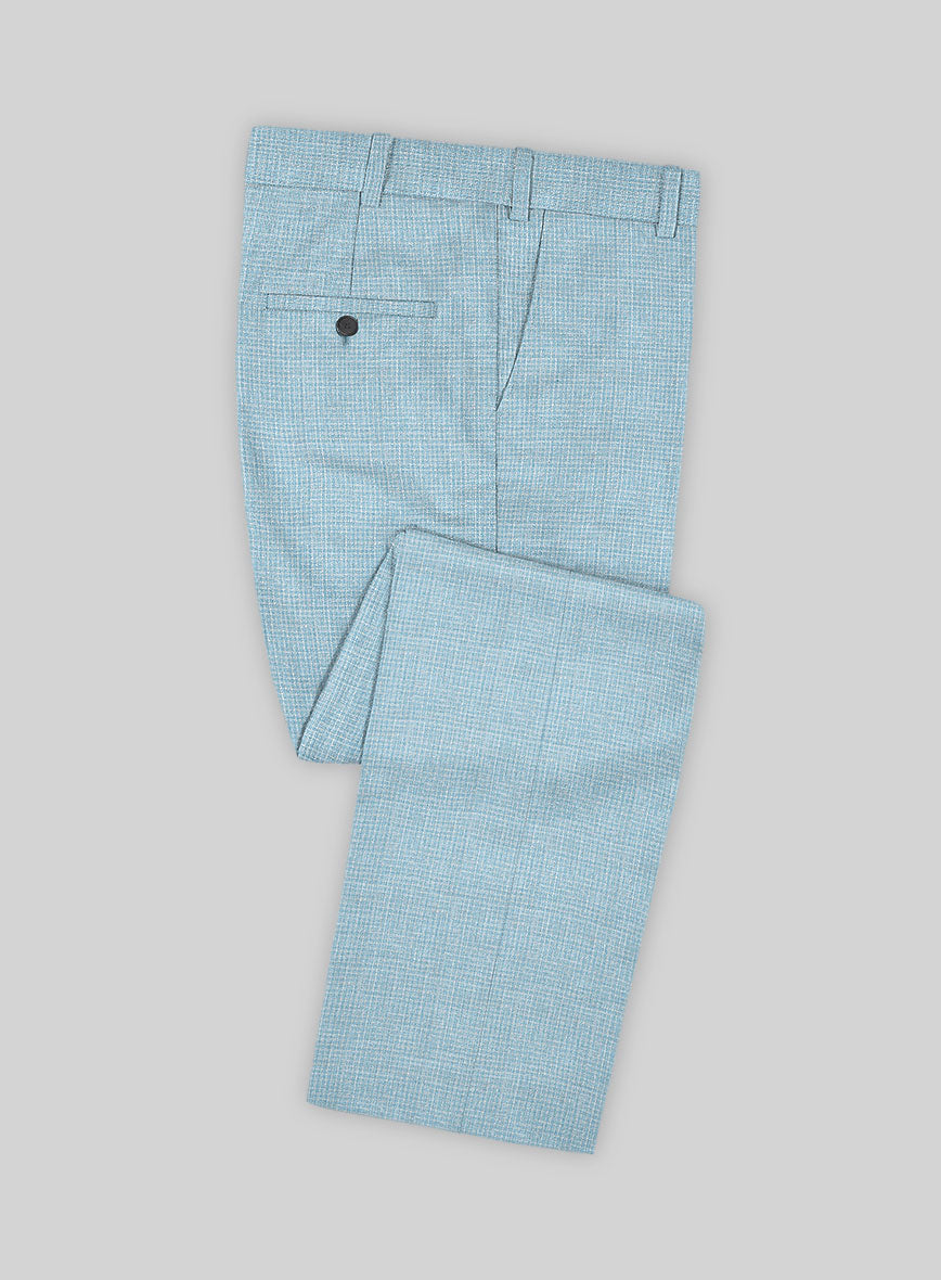 Noble Martina Blue Wool Silk Linen Pants – StudioSuits