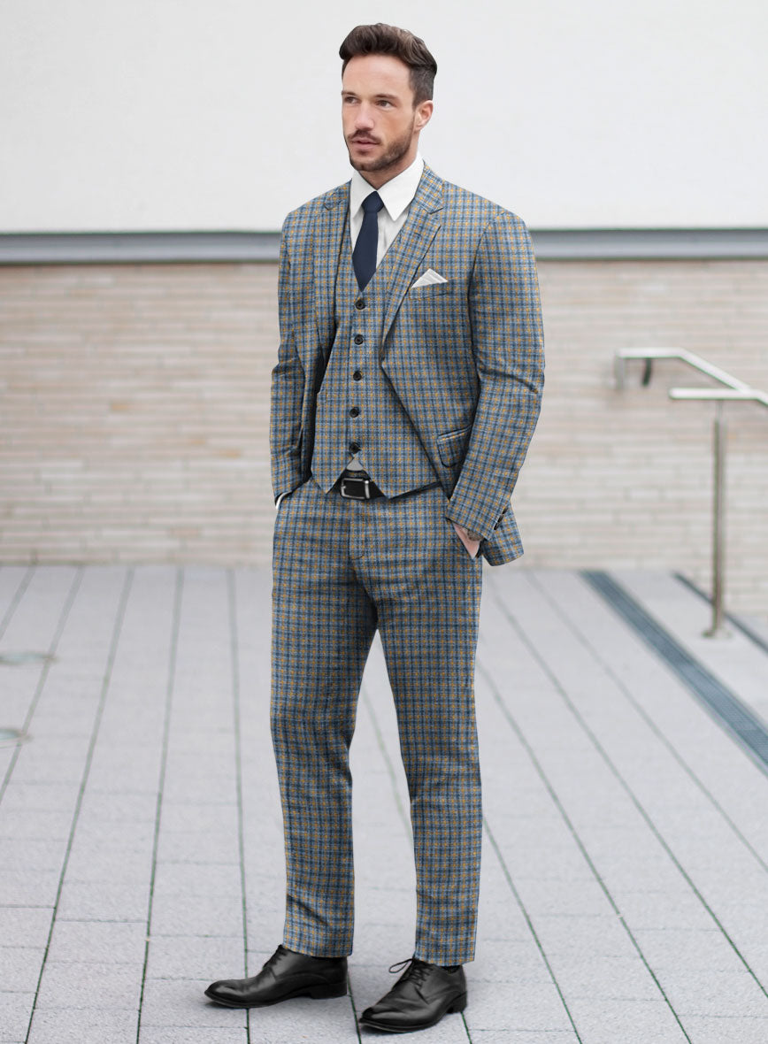 Noble Raquel Blue Wool Silk Linen Suit – StudioSuits