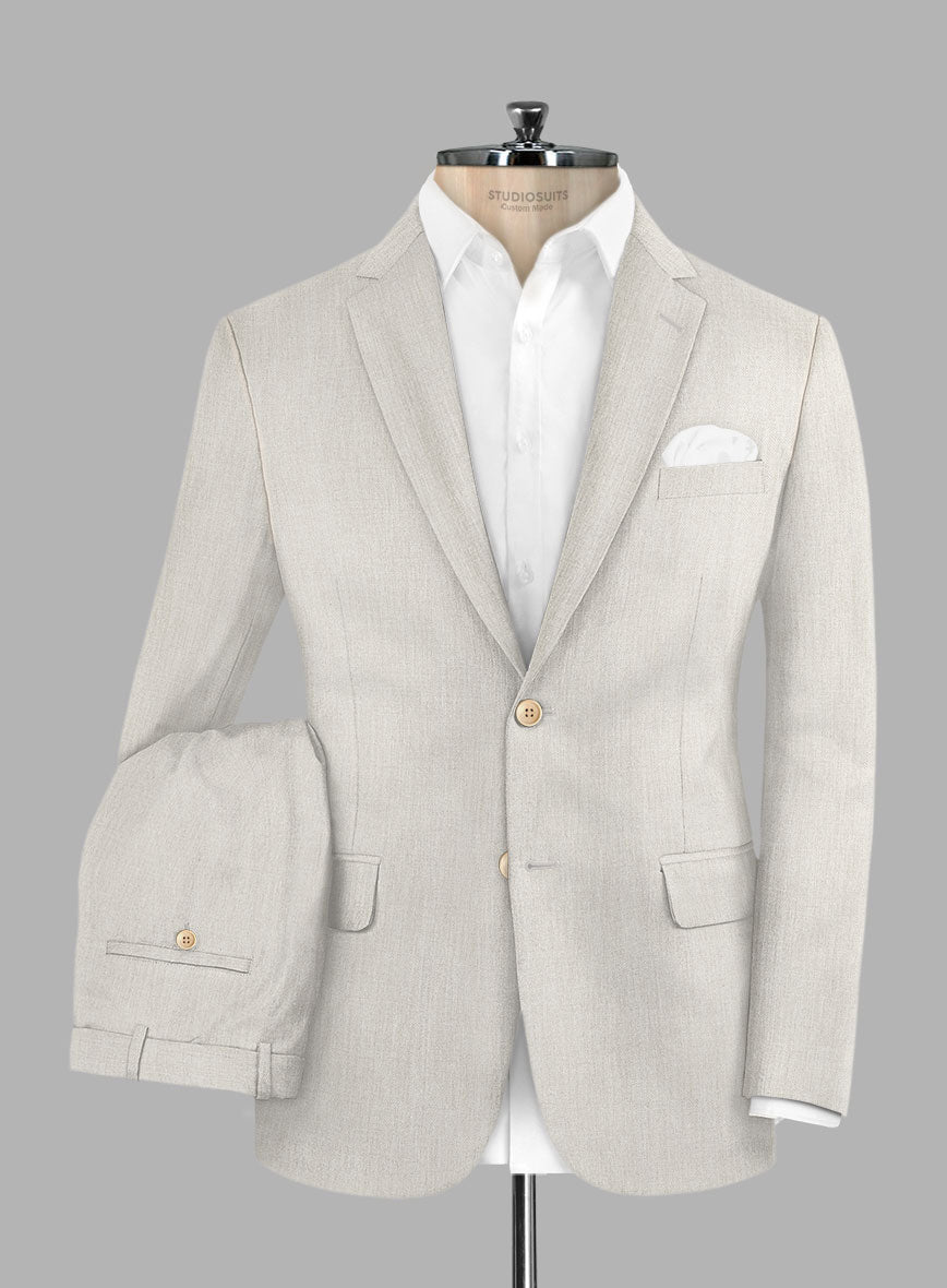 Noble Stone Beige Wool Silk Linen Suit – StudioSuits