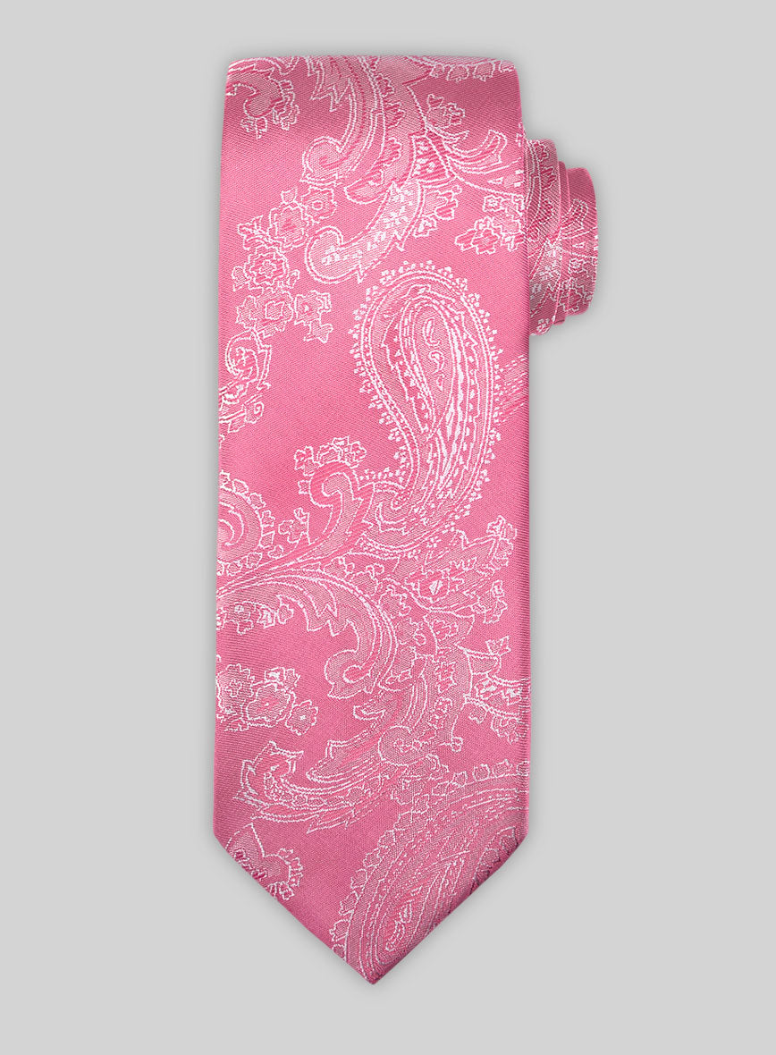 Paisley Cuban Pink Tie – StudioSuits