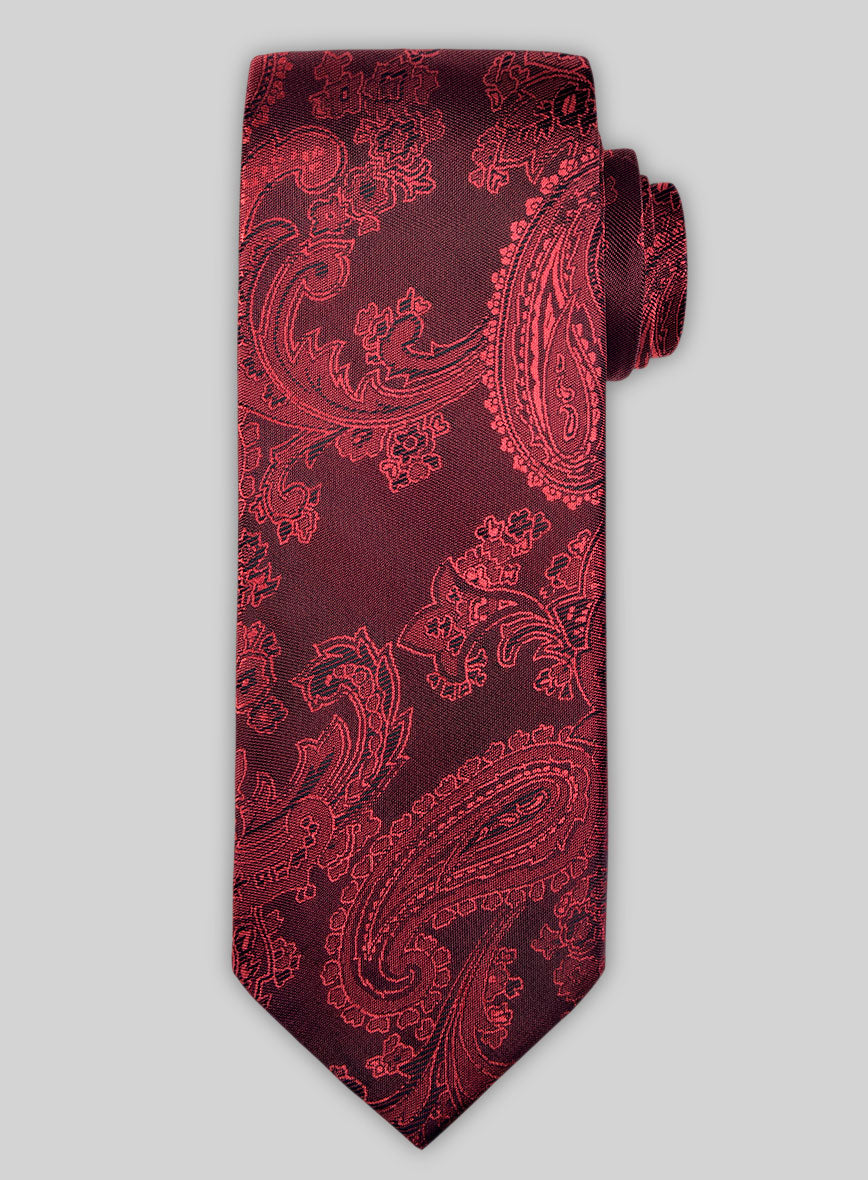 Paisley Red Satin Tie – StudioSuits