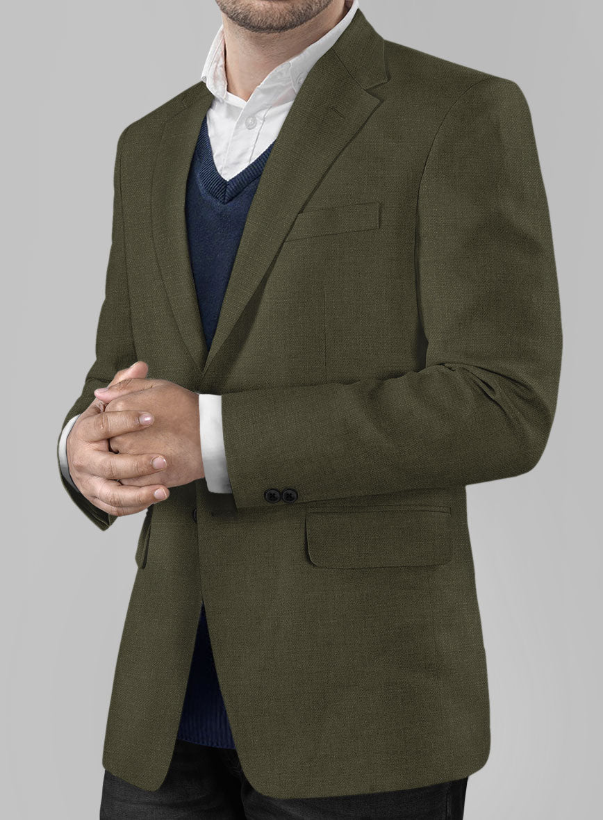 Italian Prato Green Linen Jacket – StudioSuits