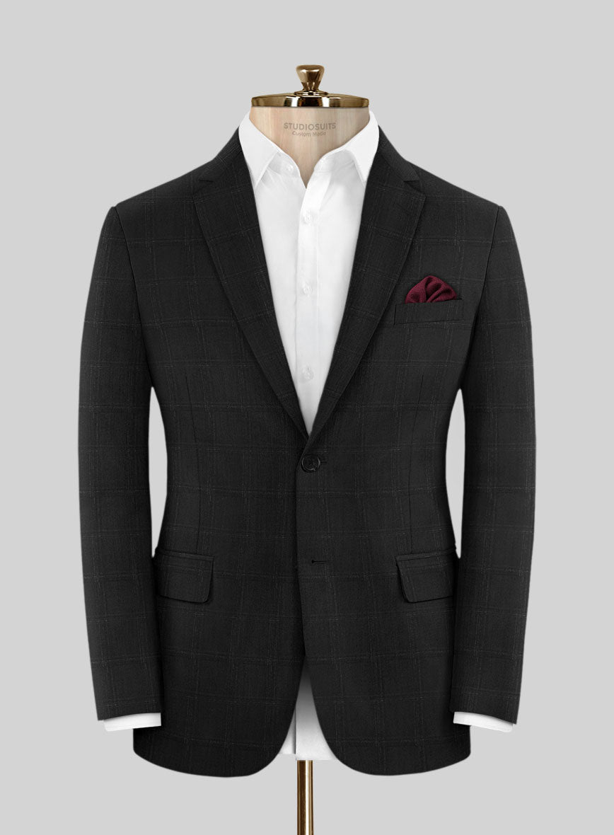 Reda Martes Black Checks Wool Jacket – StudioSuits