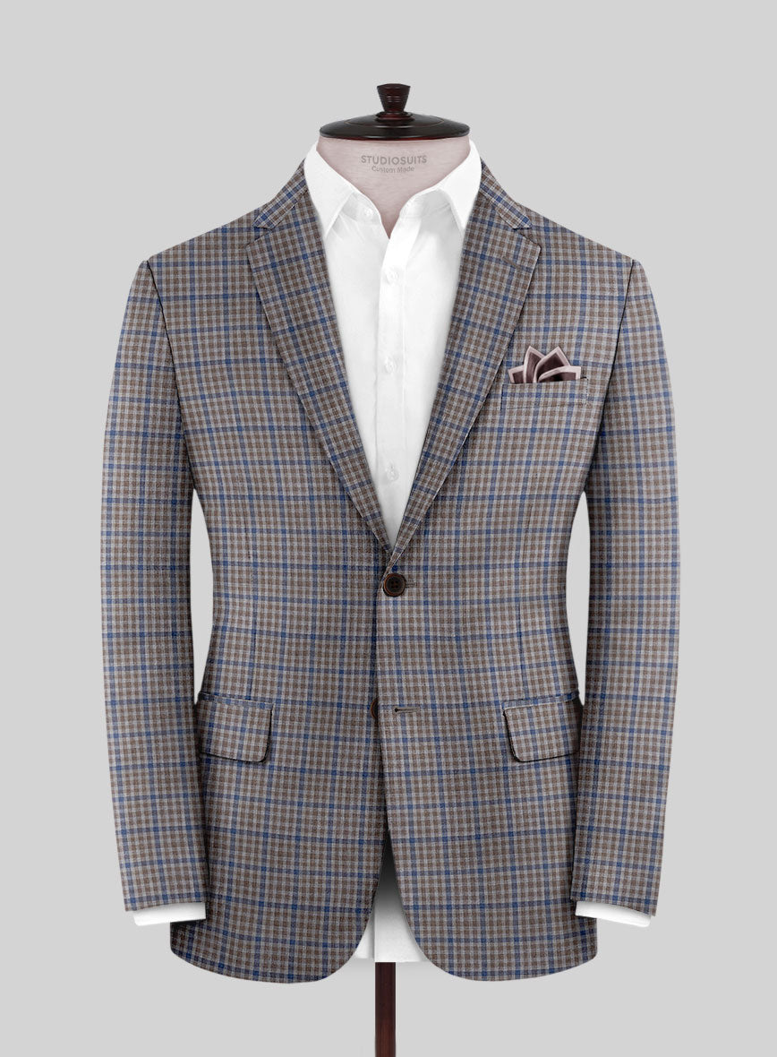 Reda Matio Brown Checks Wool Jacket – StudioSuits