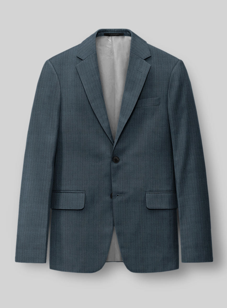 Reda Tibaro Blue Stripe Wool Jacket – StudioSuits