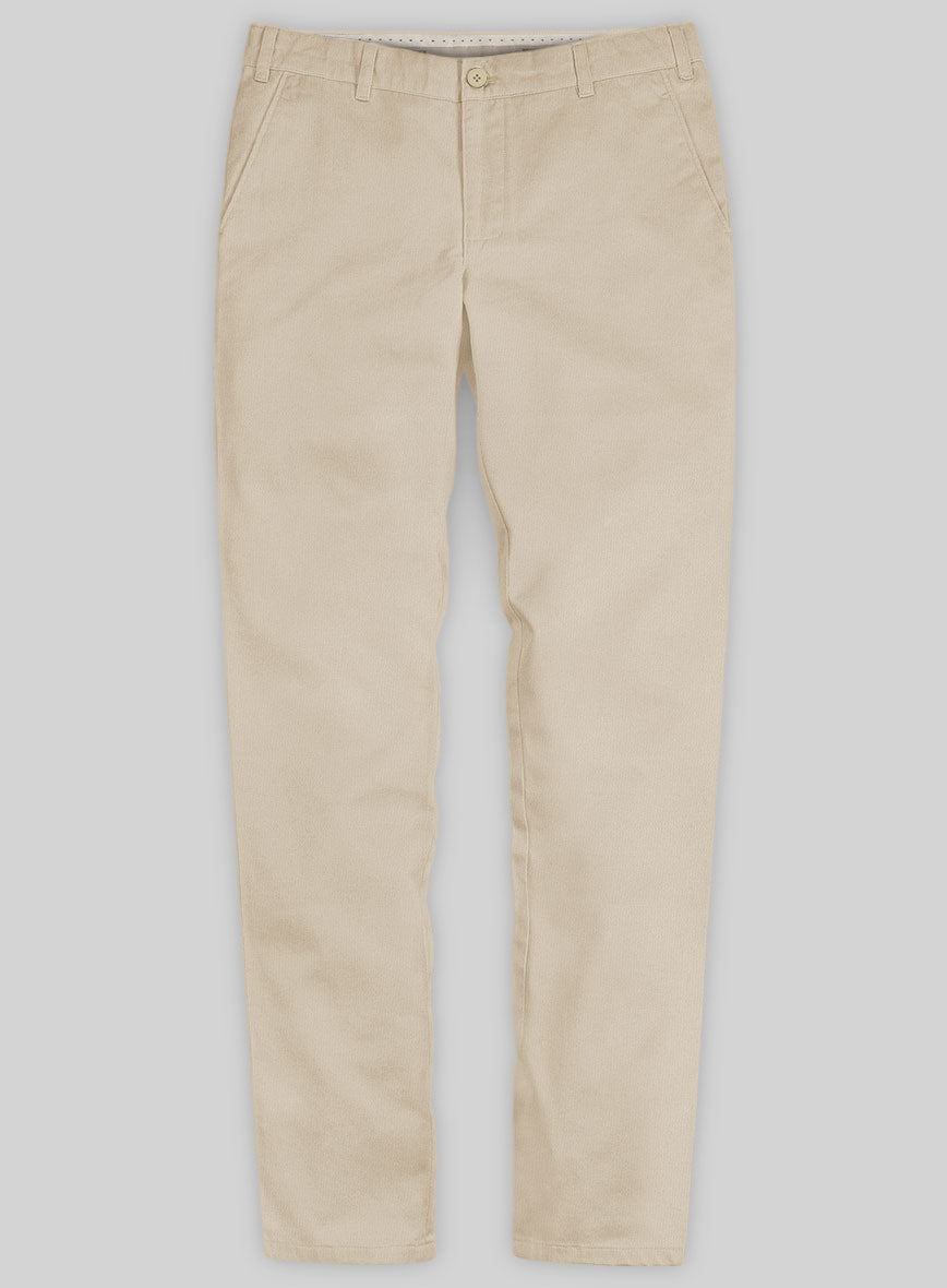 Washed Sand Feather Cotton Canvas Stretch Chino Pants – StudioSuits