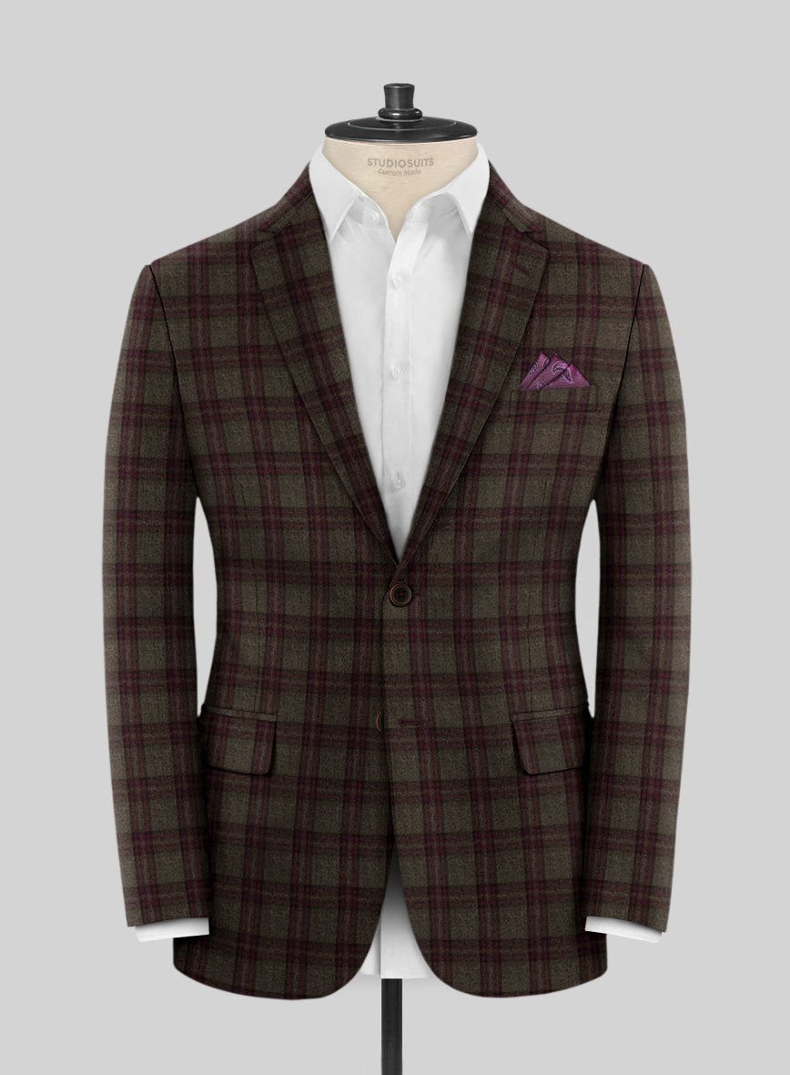 Scabal Brown Checks Wool Jacket – StudioSuits