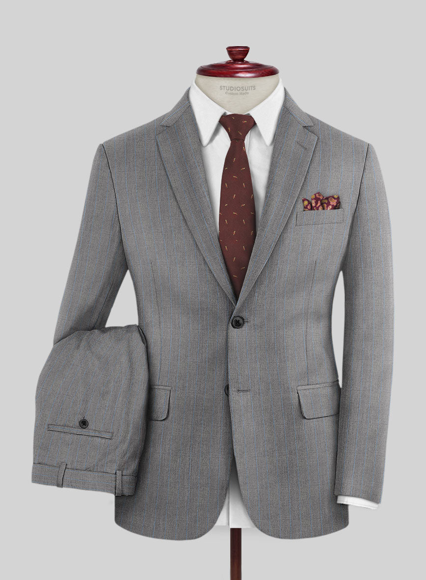 Scabal Cosmopolitan Stripe Gray Wool Suit – StudioSuits